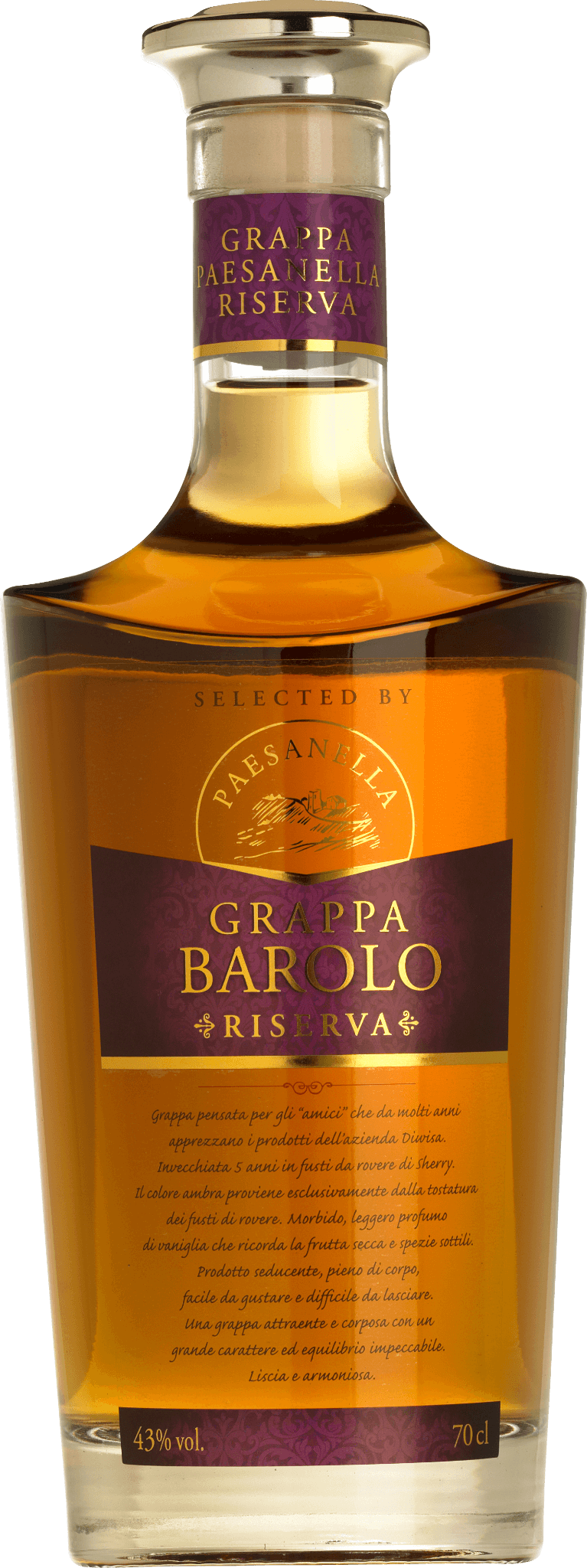 Selected by Paesanella Grappa Barolo Riserva | Grappa | drinkdirect.ch
